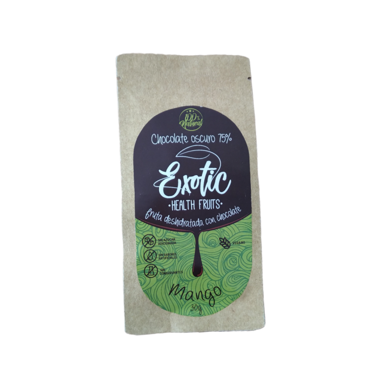 Frutas Deshidratadas Cubiertas de Chocolate al 75% de Cacao Mango - Cacaote
